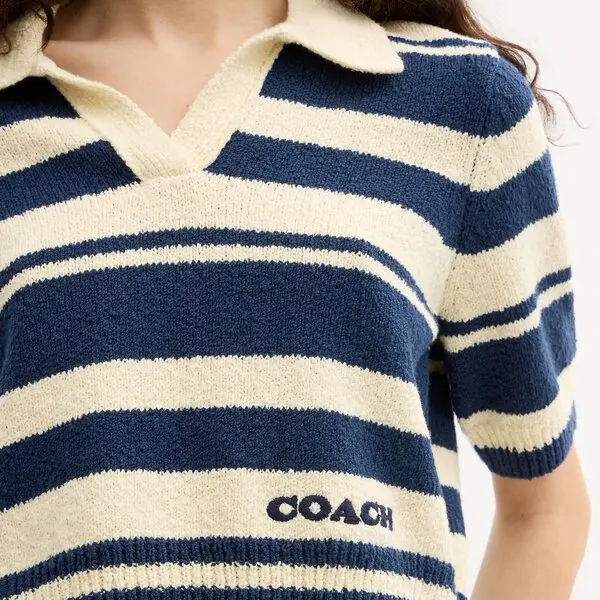 COACH OUTLET Coach Striped Knit Polo Shirt