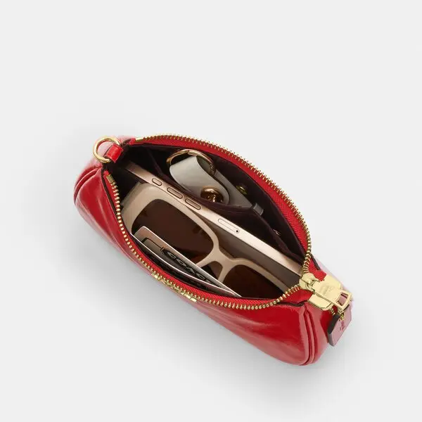 COACH OUTLET Teri Mini Crossbody Bag With Bow Detail - Gold/bright Cherry