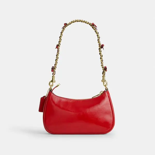 COACH OUTLET Teri Mini Crossbody Bag With Bow Detail - Gold/bright Cherry
