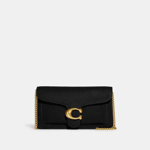 COACH OUTLET Coach Tabby Chain Clutch In Polished Pebble Leather - Brass/black