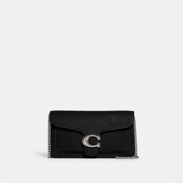 COACH OUTLET Coach Tabby Chain Clutch In Polished Pebble Leather - Silver/black