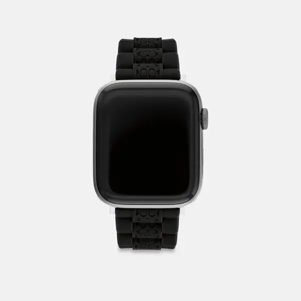 COACH OUTLET Signature Coated Canvas Apple Watch® Strap - Black