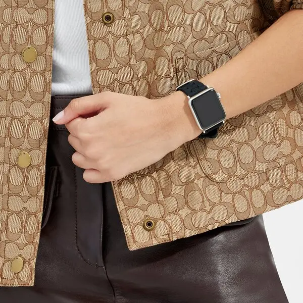 COACH OUTLET Signature Canvas Apple Watch Strap - Black