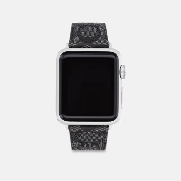COACH OUTLET Signature Coated Canvas Apple Watch® Strap - Graphite Gray