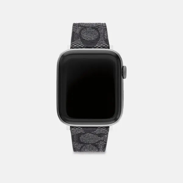 COACH OUTLET Signature Coated Canvas Apple Watch® Strap - Graphite Gray