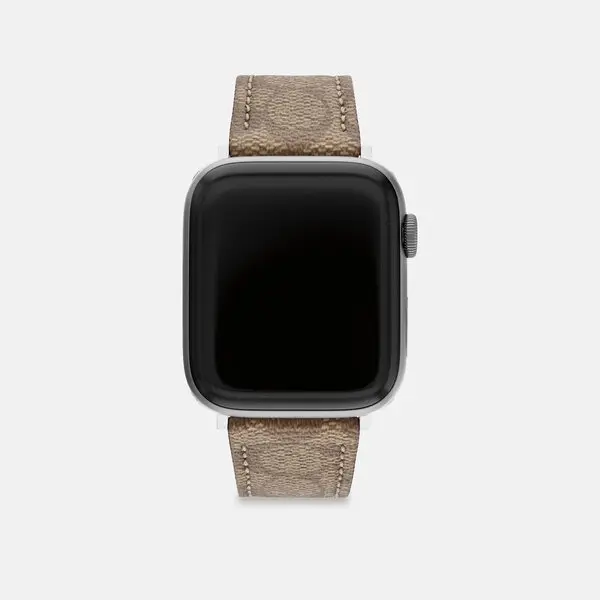COACH OUTLET Signature Coated Canvas Apple Watch® Strap - Khaki
