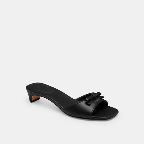 COACH OUTLET Coach Bow Kitten Heel Sandal - Black