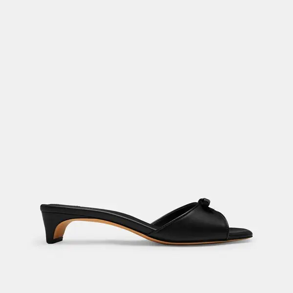 COACH OUTLET Coach Bow Kitten Heel Sandal - Black
