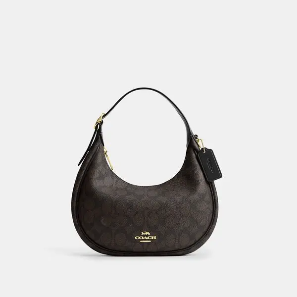 COACH OUTLET Emily Shoulder Bag In Signature Canvas - Gold/walnut/black
