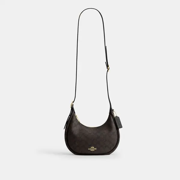 COACH OUTLET Emily Shoulder Bag In Signature Canvas - Gold/walnut/black