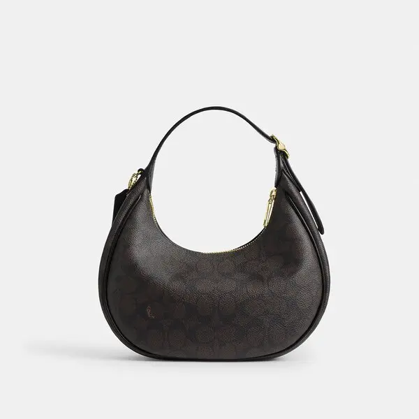 COACH OUTLET Emily Shoulder Bag In Signature Canvas - Gold/walnut/black