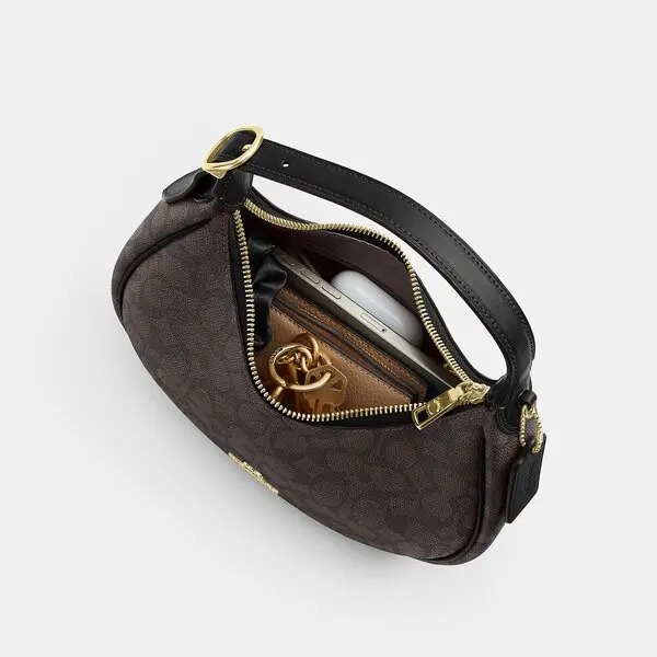 COACH OUTLET Emily Shoulder Bag In Signature Canvas - Gold/walnut/black