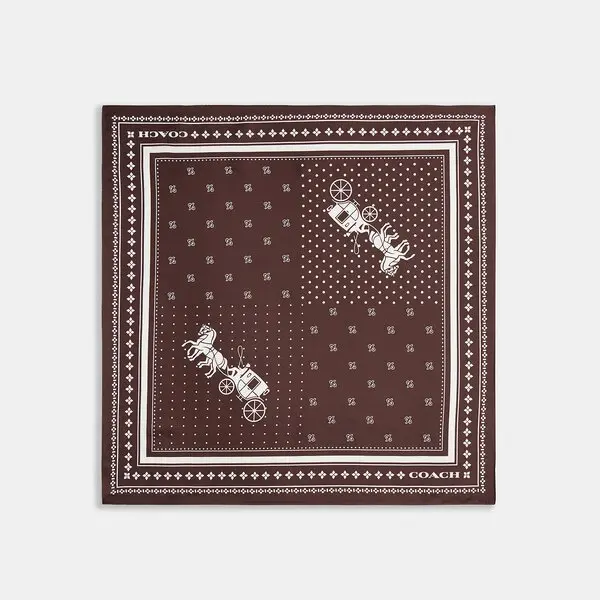 COACH OUTLET Horse And Carriage Dot Print Silk Bandana - Maple