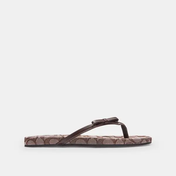 COACH OUTLET Bow Flip Flop In Signature Jacquard