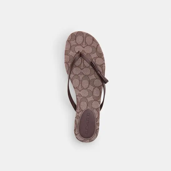COACH OUTLET Bow Flip Flop In Signature Jacquard