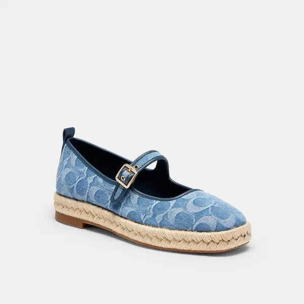 COACH OUTLET Coach Signature Denim Mary Jane Espadrille - Indigo