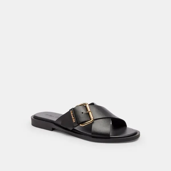 COACH OUTLET Crisscross Buckle Sandal - Black
