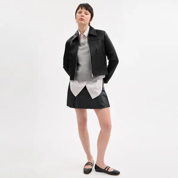 COACH OUTLET Leather Moto Jacket - Black