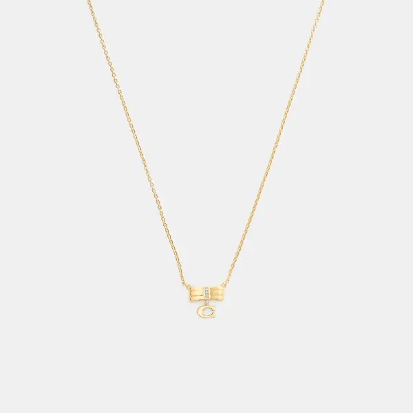 COACH OUTLET Coach Signature Bow Pendant Necklace - Gold