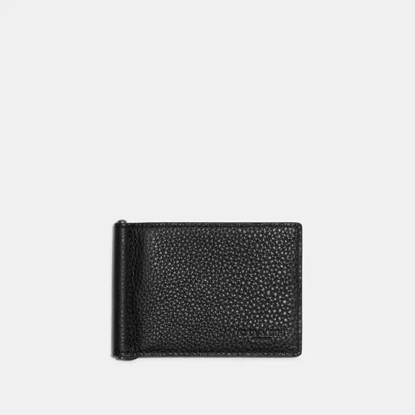 COACH OUTLET Slim Money Clip Billfold Wallet - Gunmetal/black