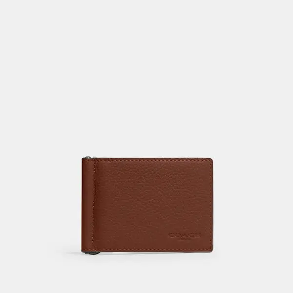 COACH OUTLET Slim Money Clip Billfold Wallet - Gunmetal/sable