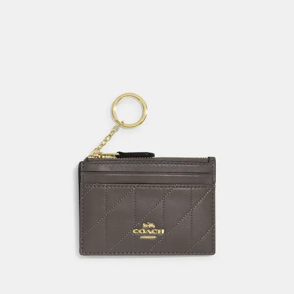 COACH OUTLET Coach Quilted Mini Skinny Id Case With Keychain - Im/slate