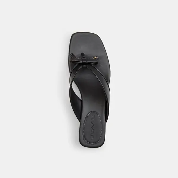 COACH OUTLET Bow Thong Kitten Heel Sandal - Black