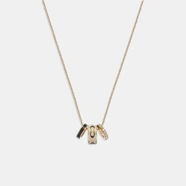 COACH OUTLET Coach Signature Enamel Rondell Necklace - Gold/white