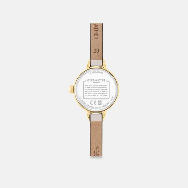 COACH OUTLET Coach Iris Gold Tone Leather Watch
