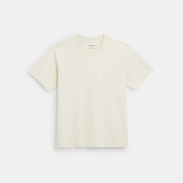 COACH OUTLET Coach Embroidered Cotton T-shirt - Cream
