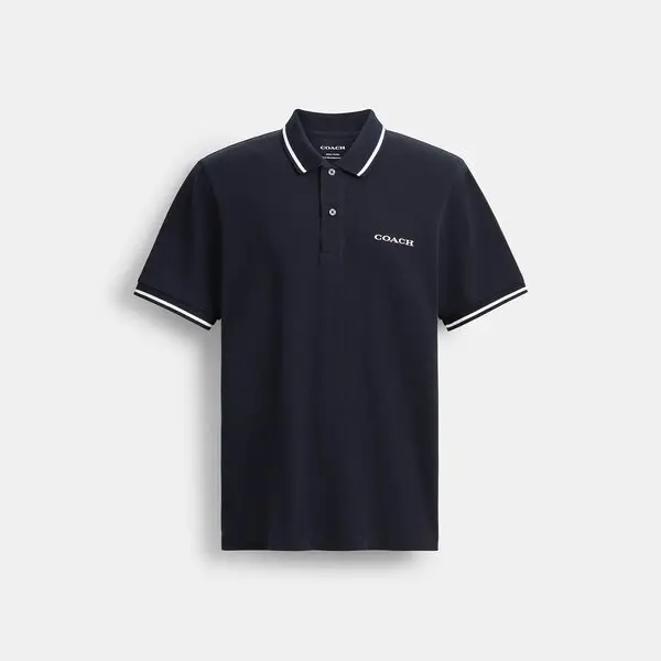 COACH OUTLET Signature Trim Polo - Navy