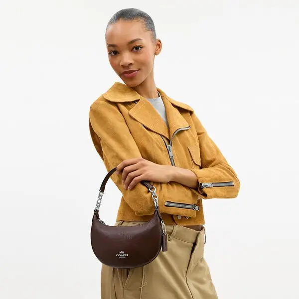 COACH OUTLET Mini Payton Bag In Refined Pebble Leather - Silver/maple