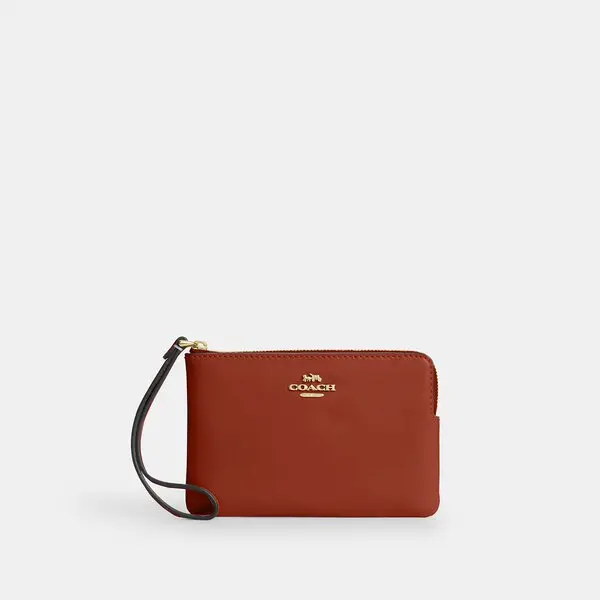 COACH OUTLET Corner Zip Wristlet - Gold/cinnamon
