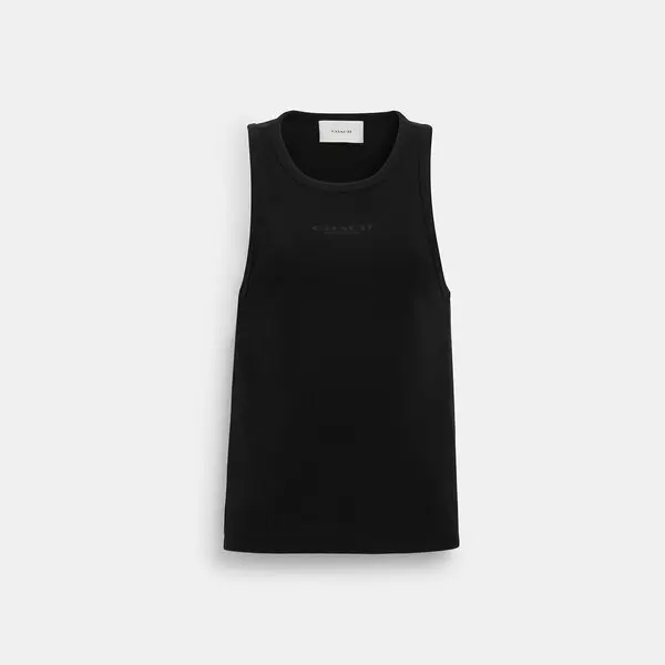 COACH OUTLET New York Ribbed Tank Top - Black