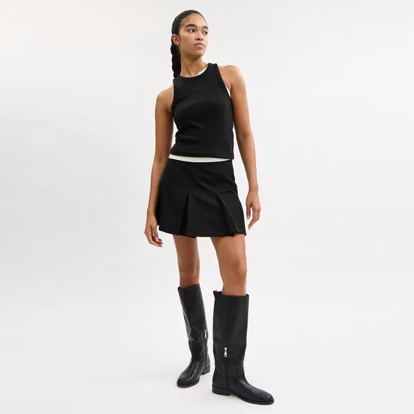 COACH OUTLET New York Ribbed Tank Top - Black