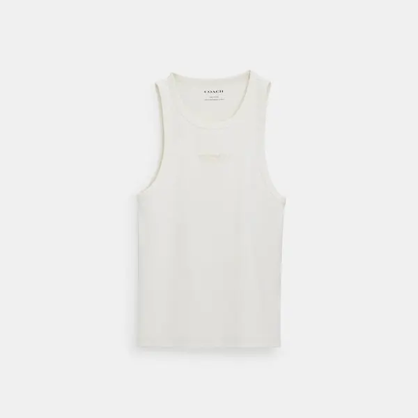 COACH OUTLET New York Ribbed Tank Top - White
