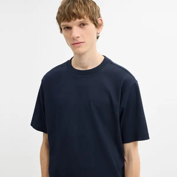 COACH OUTLET T-shirt In Organic Cotton - Navy