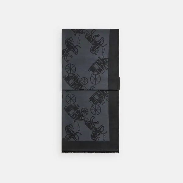 COACH OUTLET Horse And Carriage Print Stole - Black
