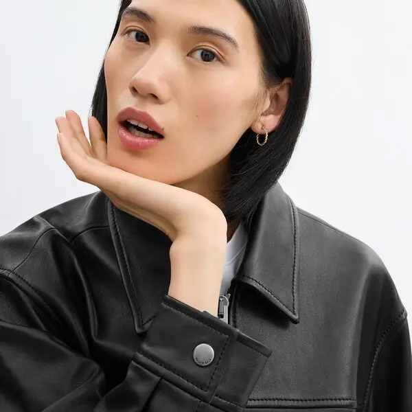 COACH OUTLET Oversized Leather Bomber Jacket