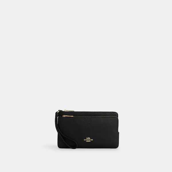 COACH OUTLET Double Zip Wallet - Gold/black