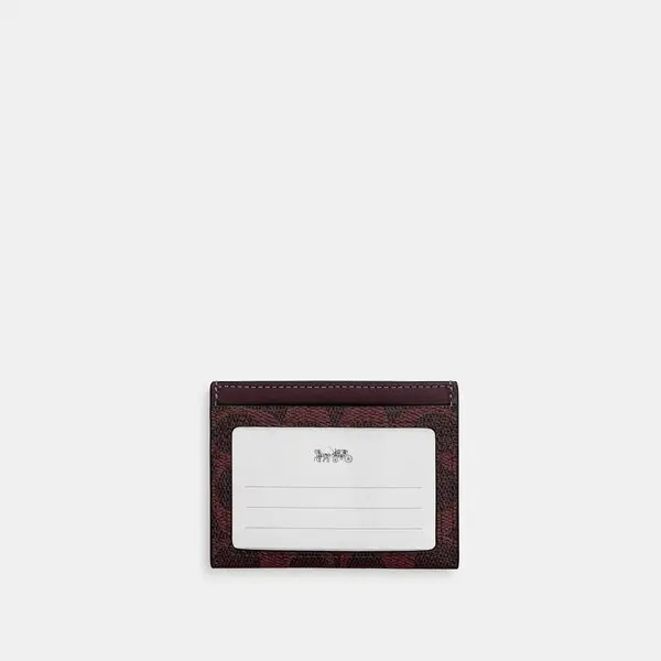 COACH OUTLET Slim Id Card Case In Signature Canvas - Black Currant