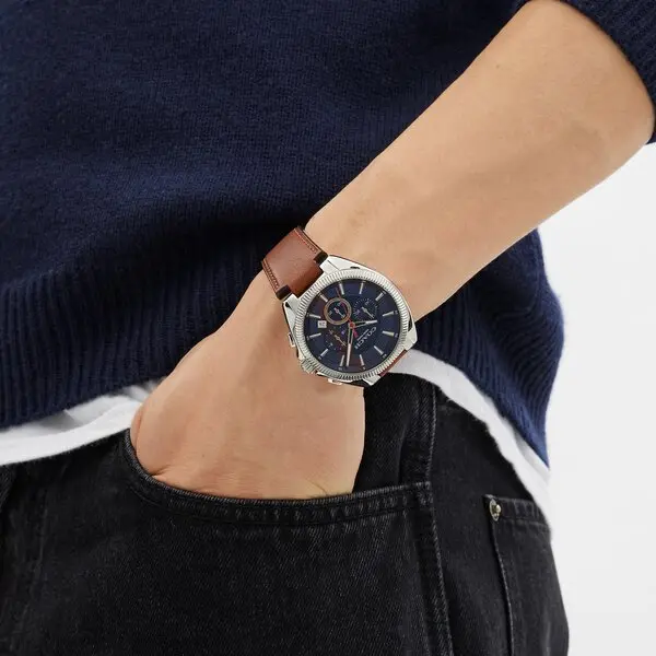 COACH OUTLET Coach Jackson Chronograph Watch With Leather Strap - Saddle