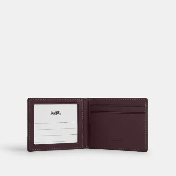 COACH OUTLET Compact Billfold Wallet In Signature Canvas - Black Currant