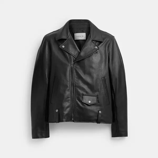COACH OUTLET Leather Moto Jacket - Black