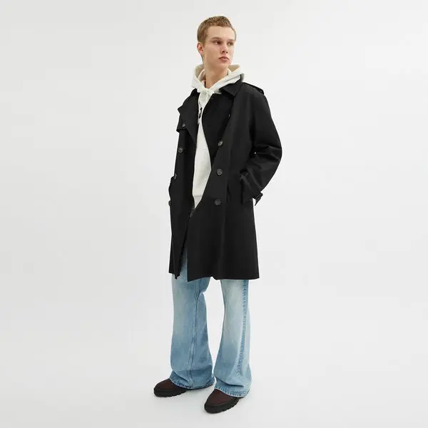 COACH OUTLET Double Breasted Trench Coat With Leather Details