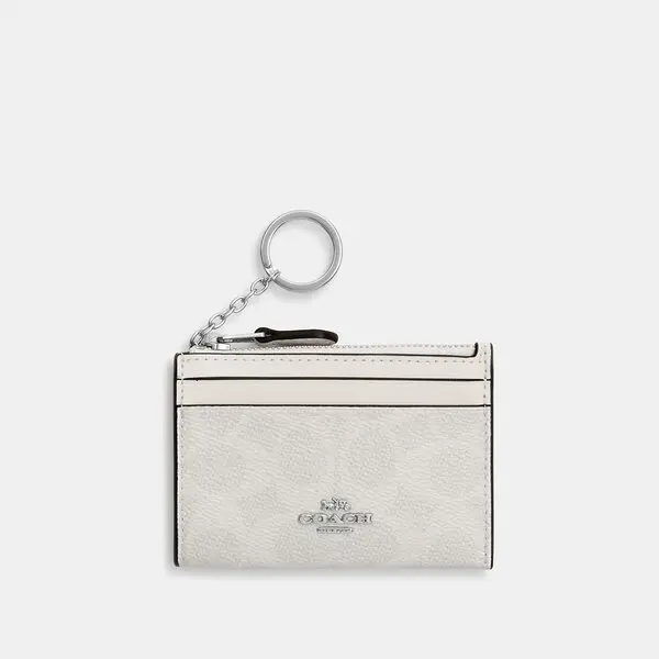 COACH OUTLET Mini Skinny Id Case In Signature Canvas - Silver/white/chalk