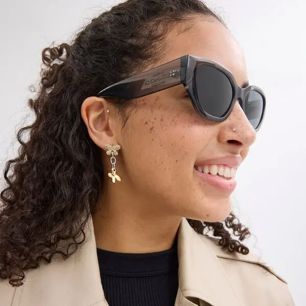 COACH OUTLET Geometric Cat Eye Sunglasses - Transparent Gray