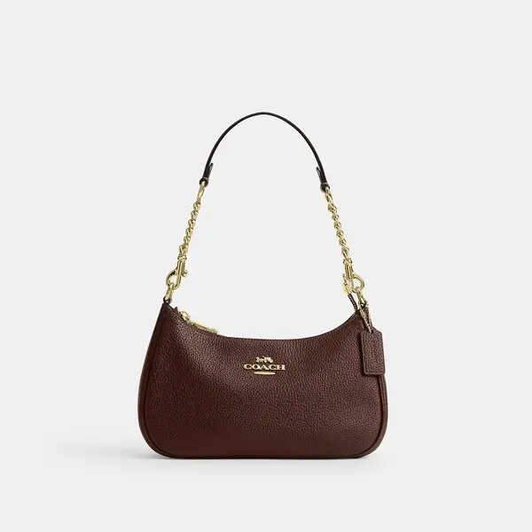 COACH OUTLET Teri Shoulder Bag In Refined Pebble Leather - Gold/maple