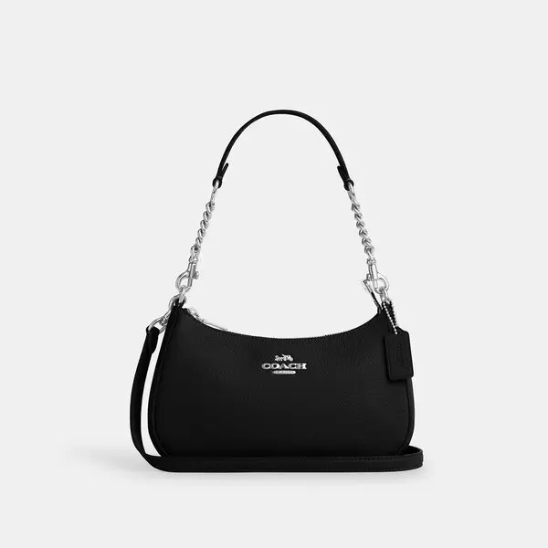 COACH OUTLET Teri Shoulder Bag In Refined Pebble Leather - Silver/black