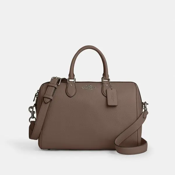 COACH OUTLET Rowan Large Satchel Bag - Gunmetal/dark Stone